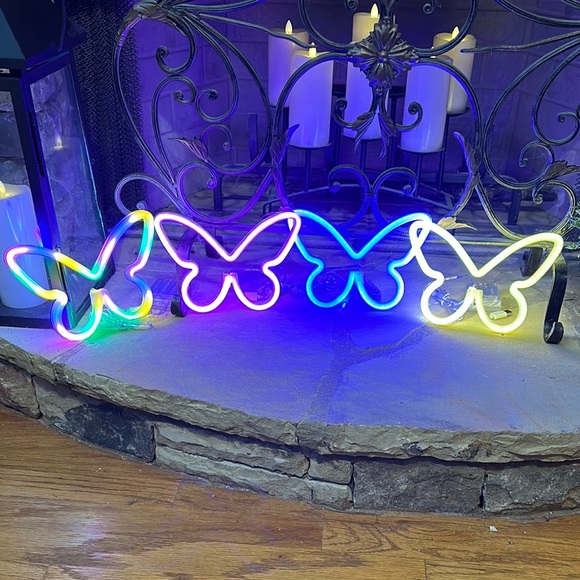 Party Supplies | New Multicolored Set Of 4 Led Butterfly Neon Lights ...